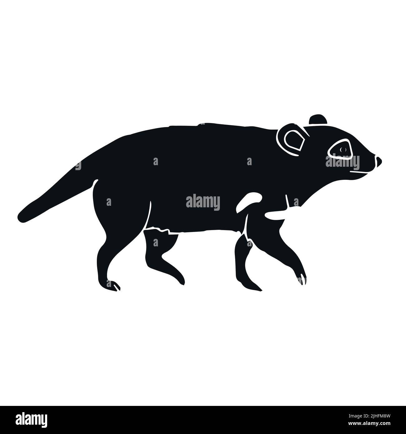 Vector hand drawn black Tasmanian devil Stock Vector Image & Art - Alamy