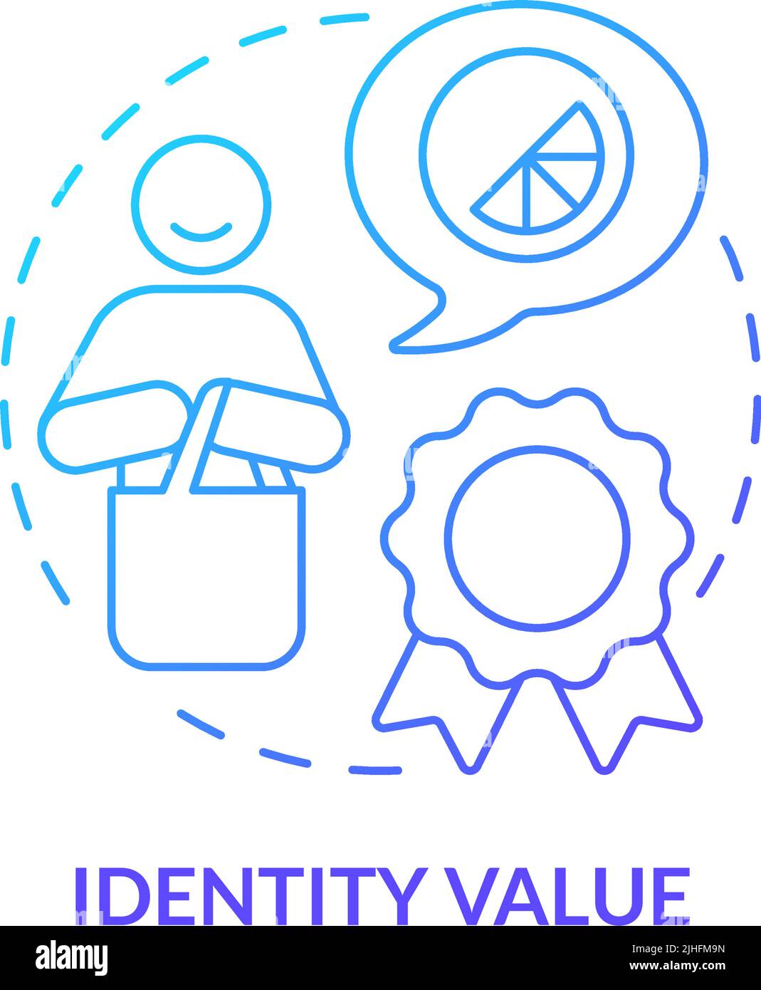 Identity value blue gradient concept icon Stock Vector Image & Art - Alamy