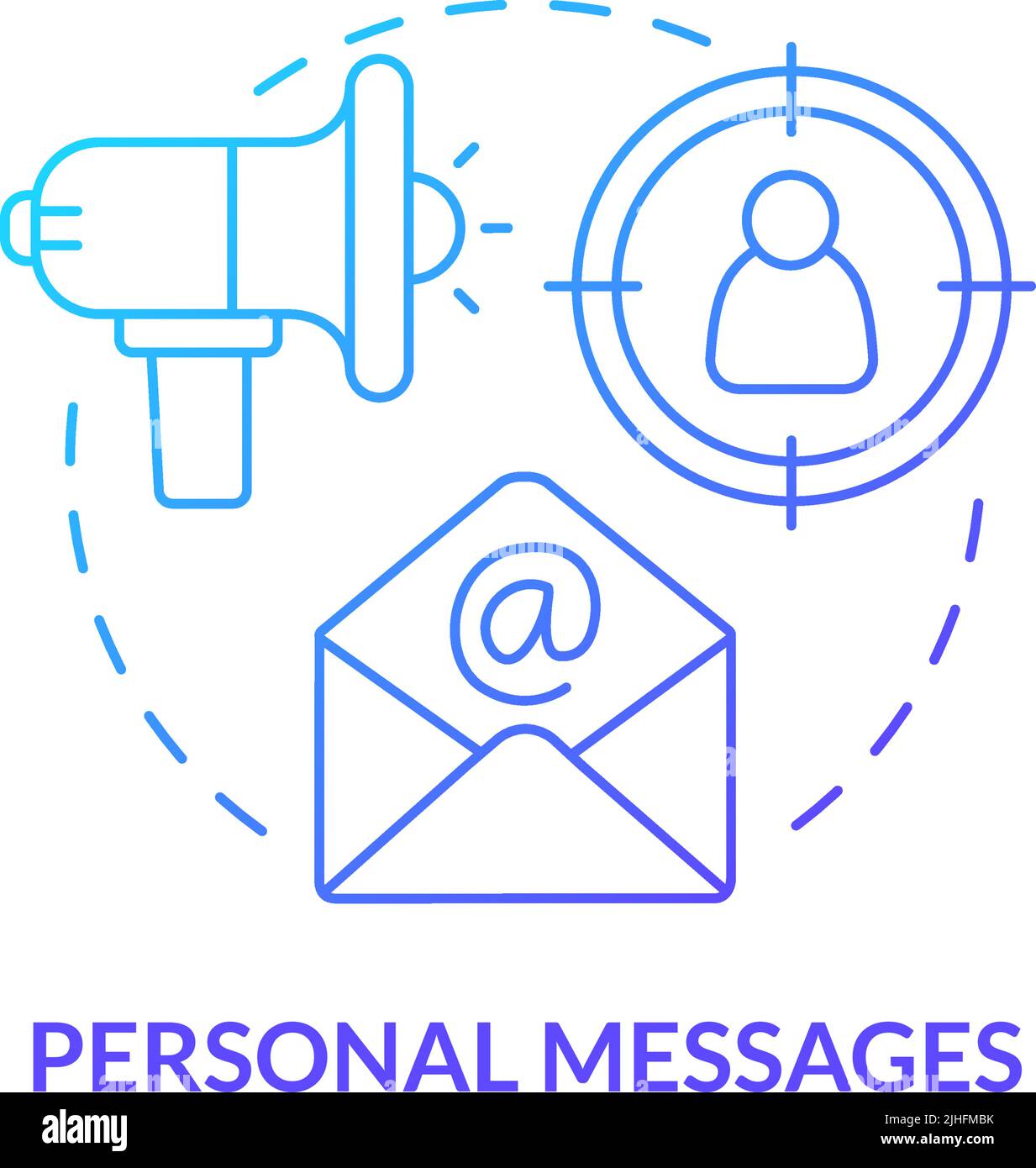 Personal messages blue gradient concept icon Stock Vector Image & Art ...
