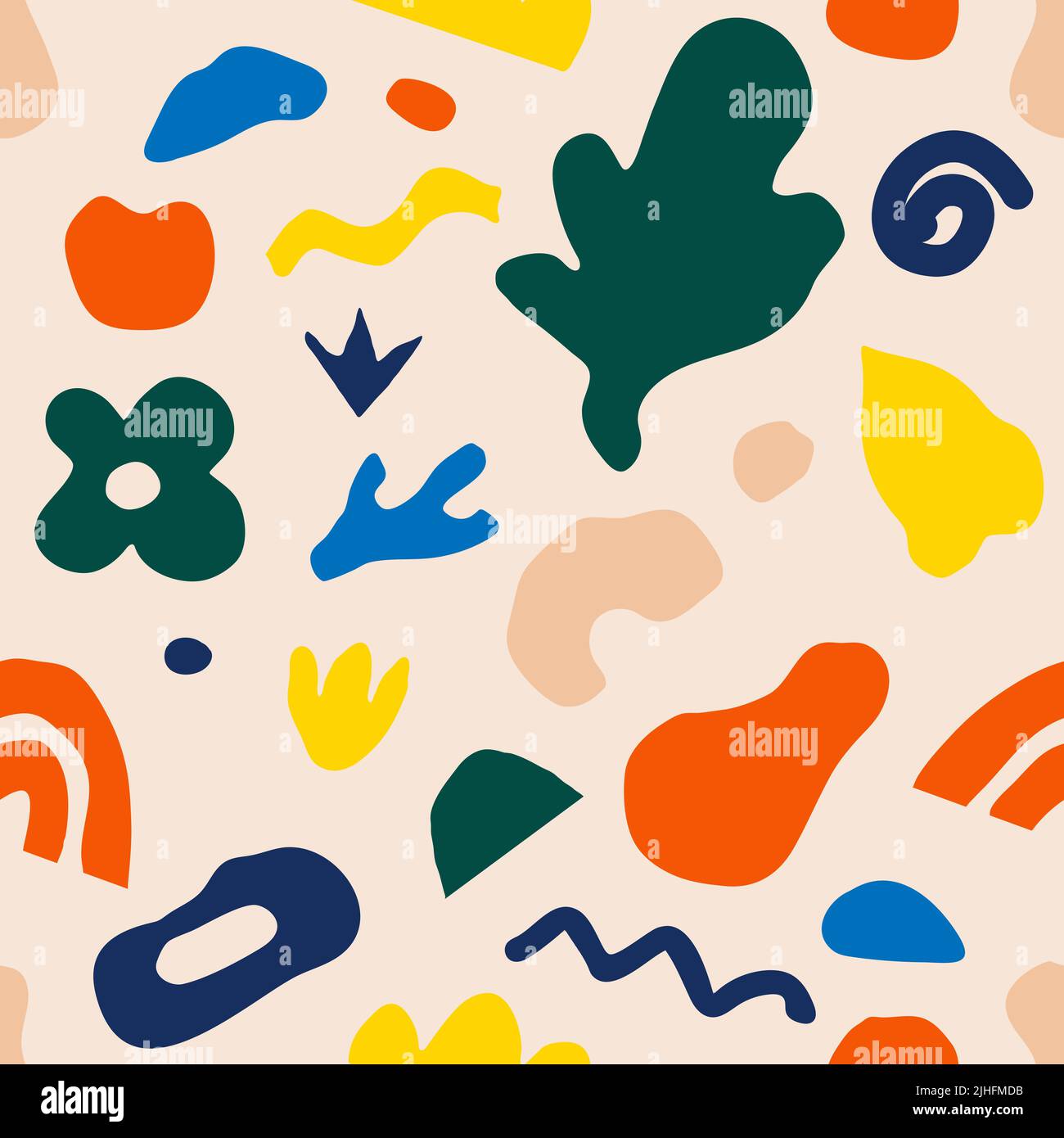 Bold shape retro seamless pattern. Abstract shapes, summer background ...