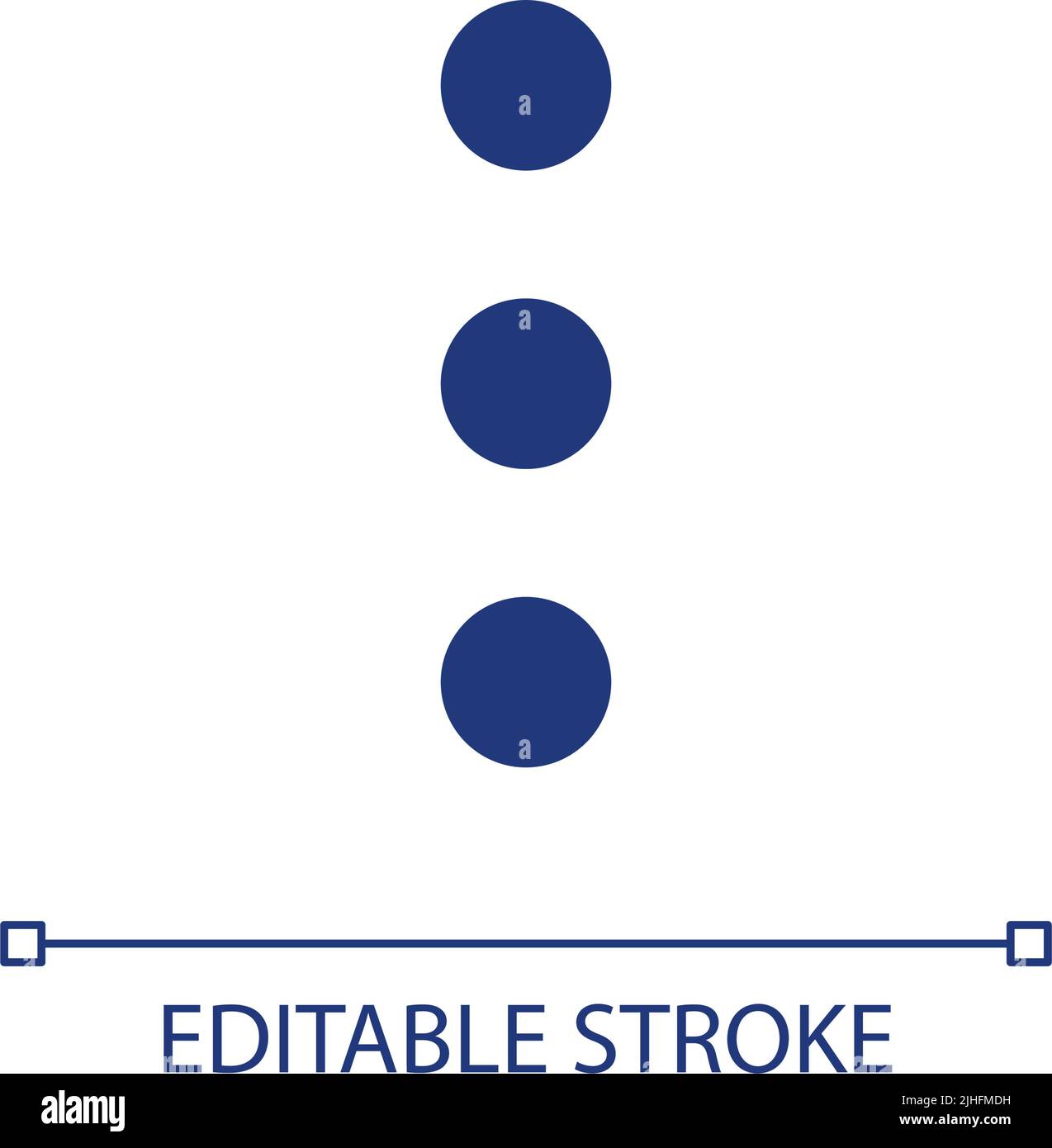 Three vertical dots menu pixel perfect RGB color ui icon Stock Vector ...