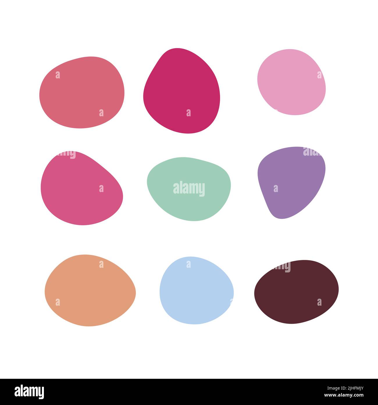 Round blob, circles, empty label. Abstract irregular shapes, set of ...