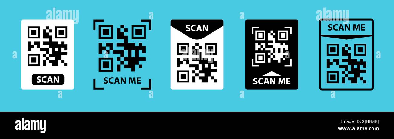 QR code vector set. QR code scan for phone. QR code for mobile app ...