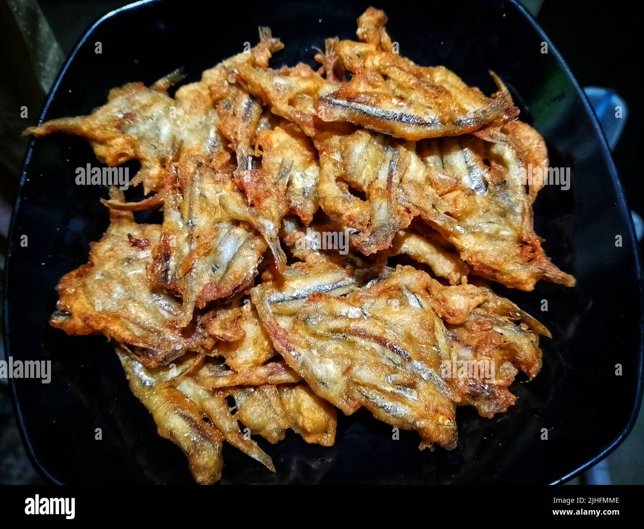 Creative layout made of Beautiful Crispy fried anchovy cakes Stock ...