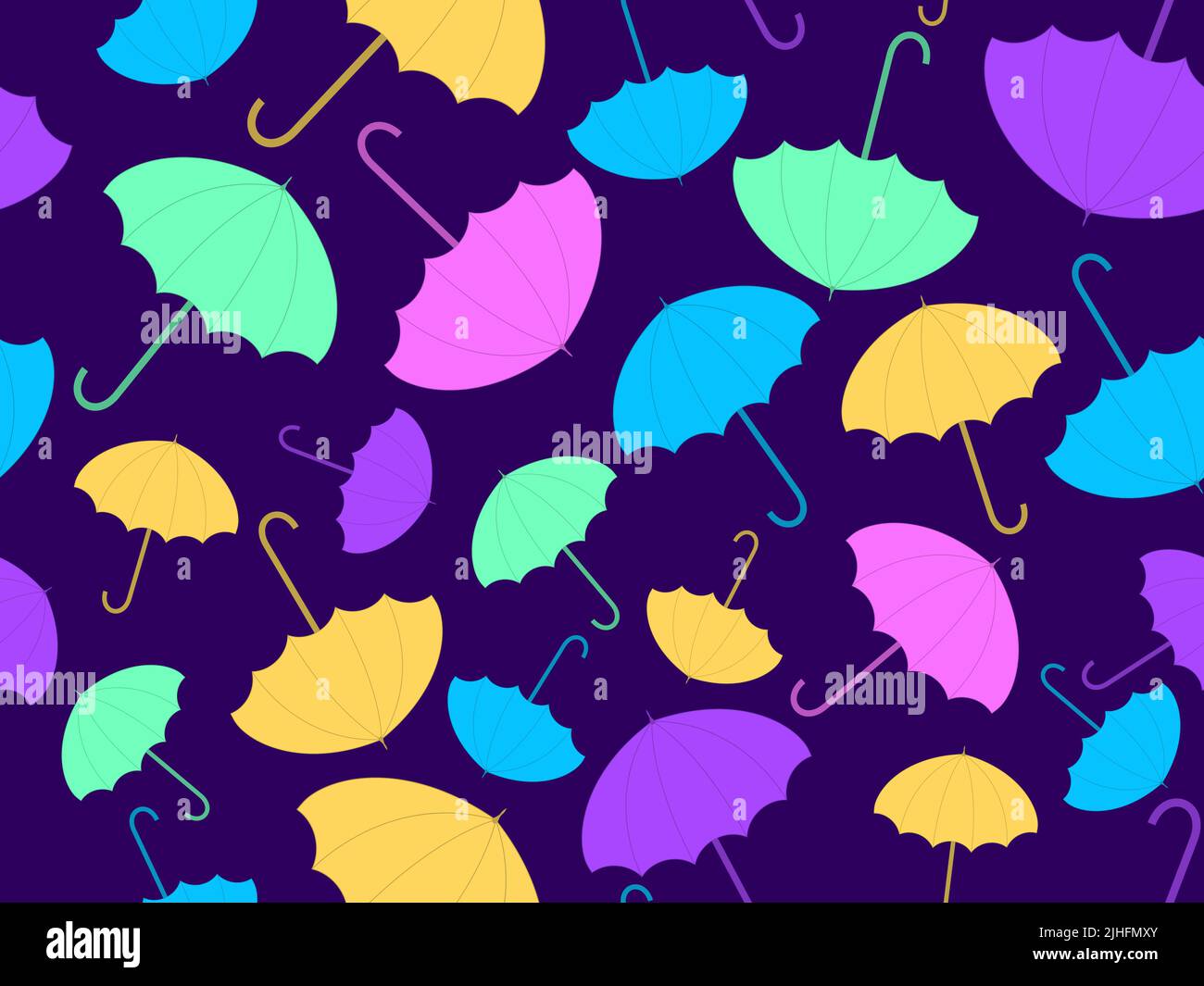 Colorful umbrellas seamless pattern. Pattern of open umbrellas from the ...