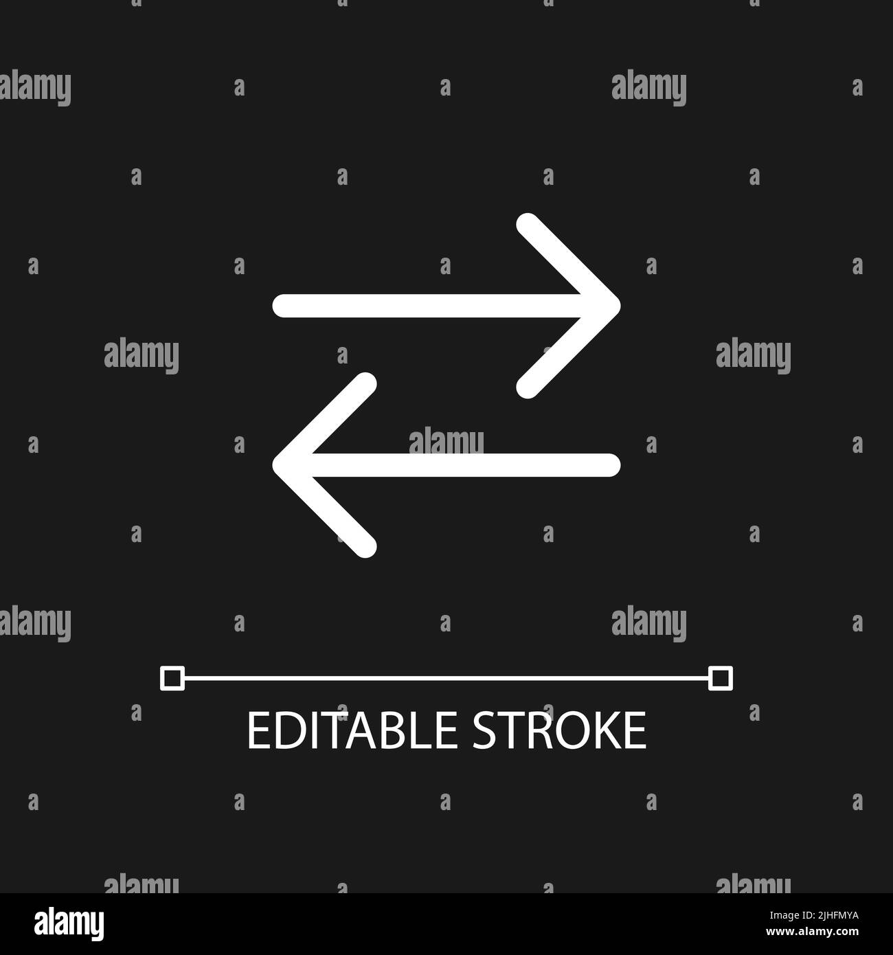 Two arrows pixel perfect white linear ui icon for dark theme Stock Vector Image & Art - Alamy