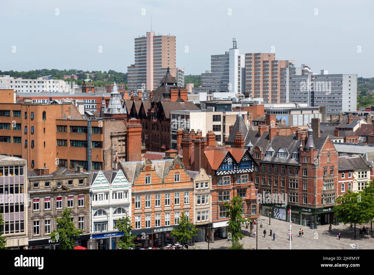 Aerial view of Market Square from the rooftop of the Pearl Assurance ...