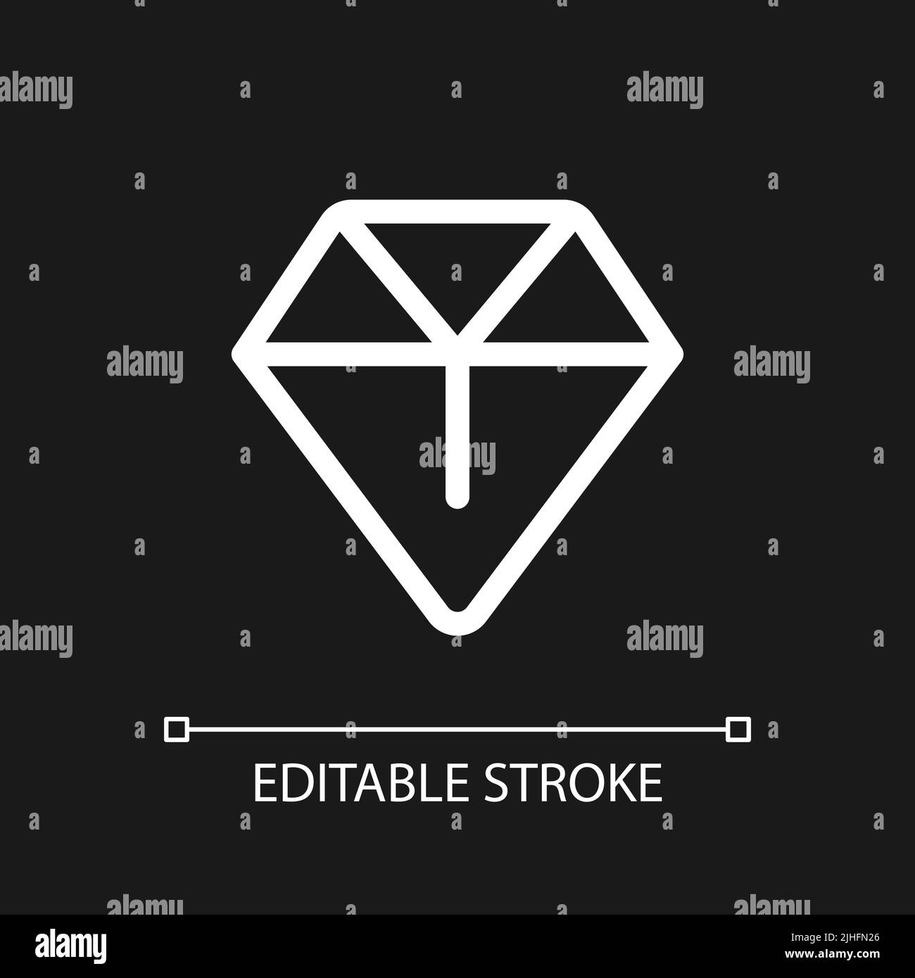 Diamond pixel perfect white linear ui icon for dark theme Stock Vector Image & Art - Alamy