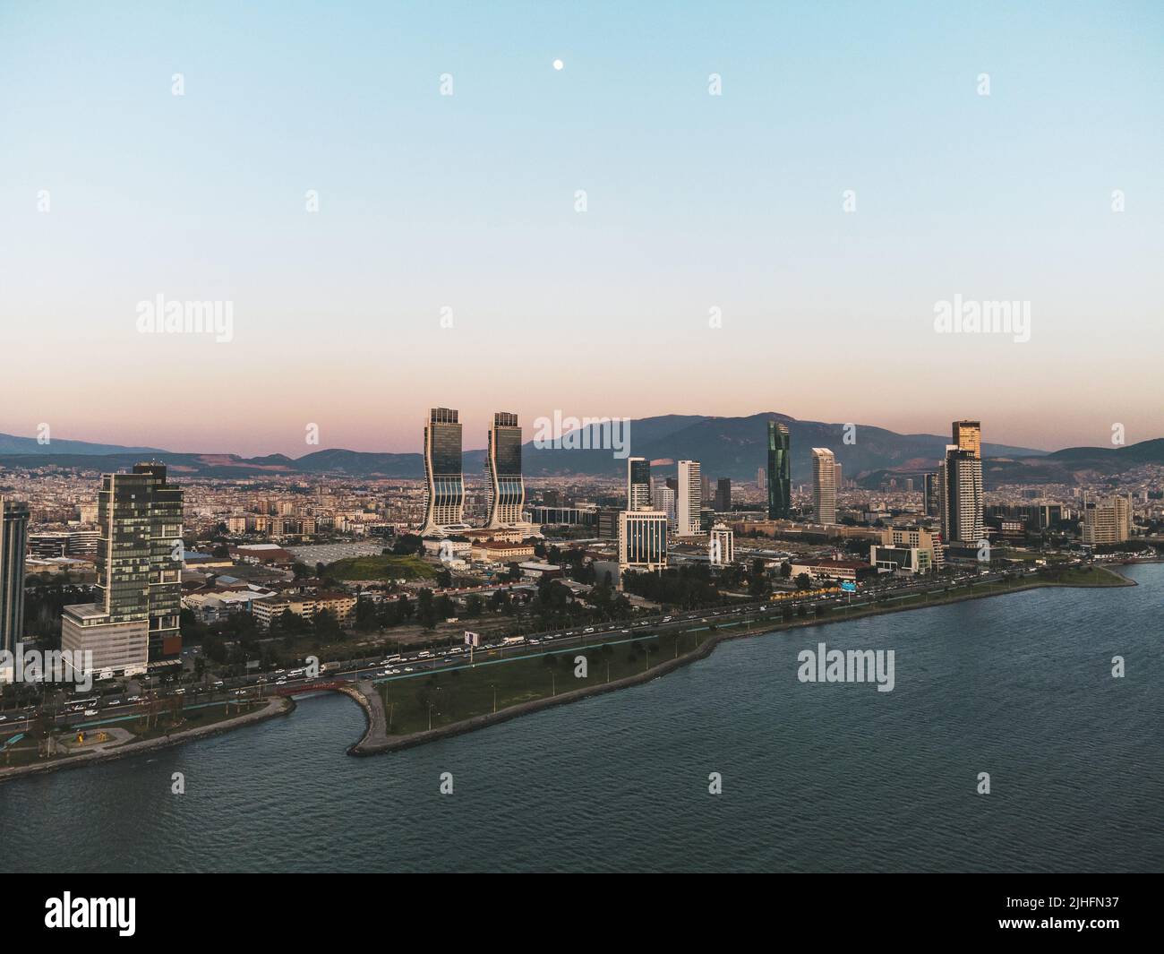 Izmir, Turkey - April 14, 2022: Aerial view of Izmir city from above ...