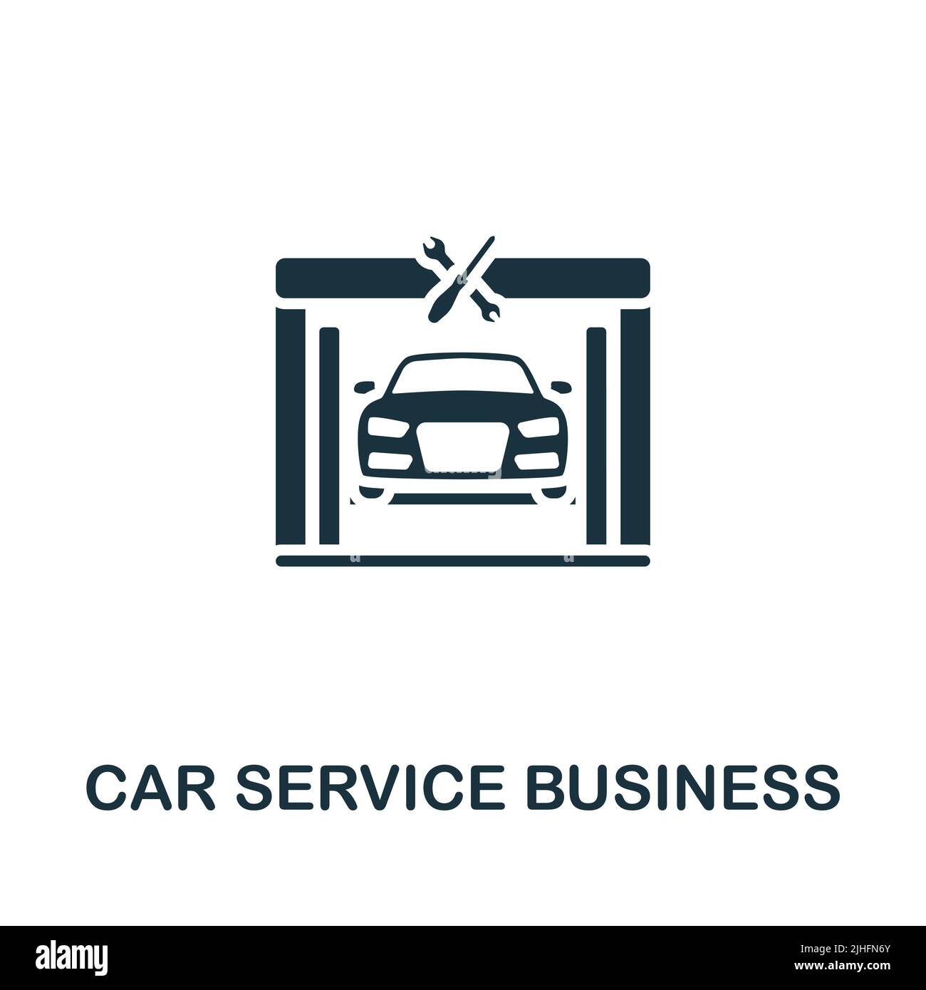 Car Service Business icon. Monochrome simple line Car Service icon for ...