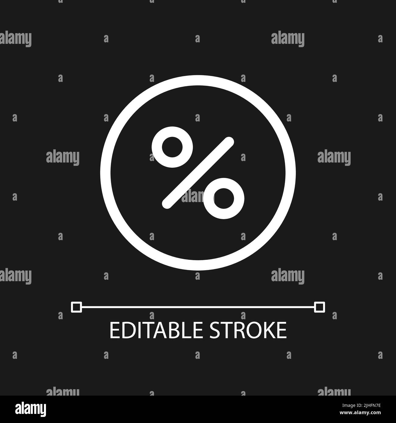 Interest rate pixel perfect white linear ui icon for dark theme Stock ...