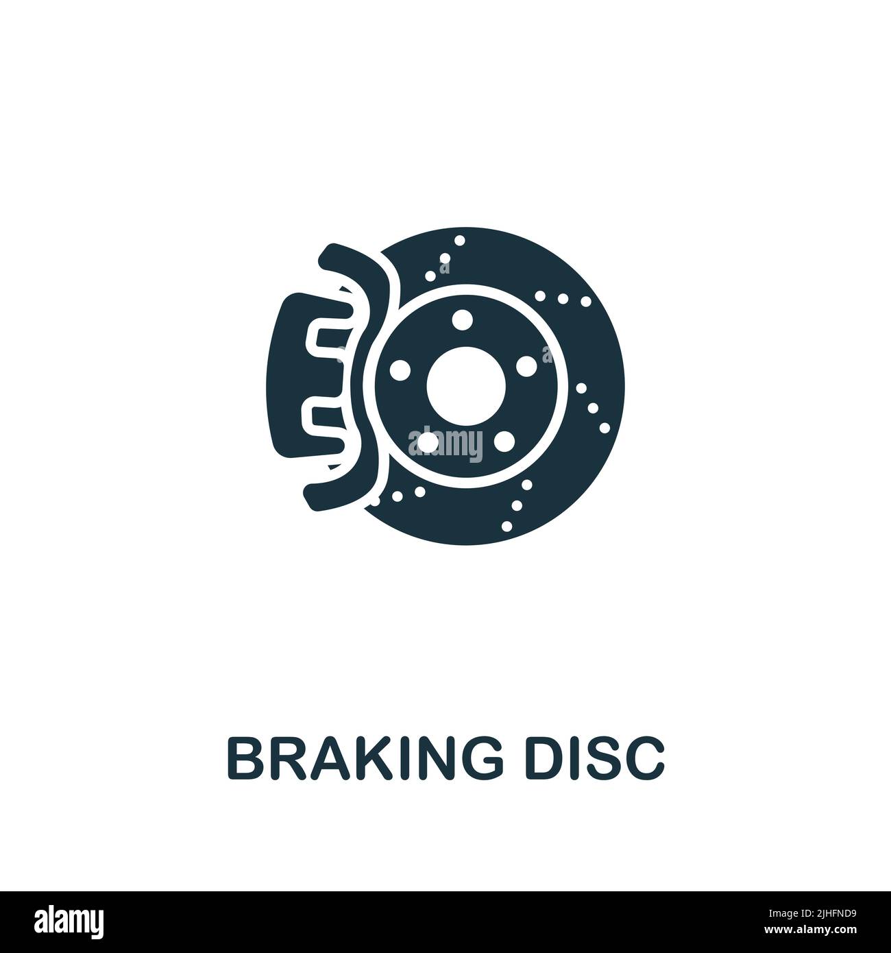 Braking Disc icon. Monochrome simple line Car Service icon for ...