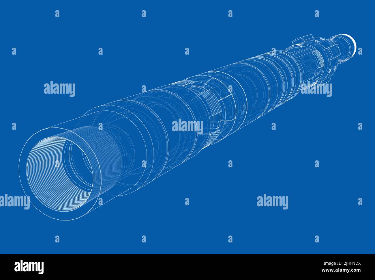 Outline drawing or sketch of cylindrical device Stock Vector Image ...