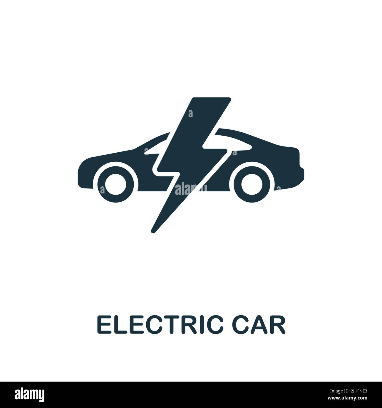 Electric Car icon. Monochrome simple line Car Service icon for ...