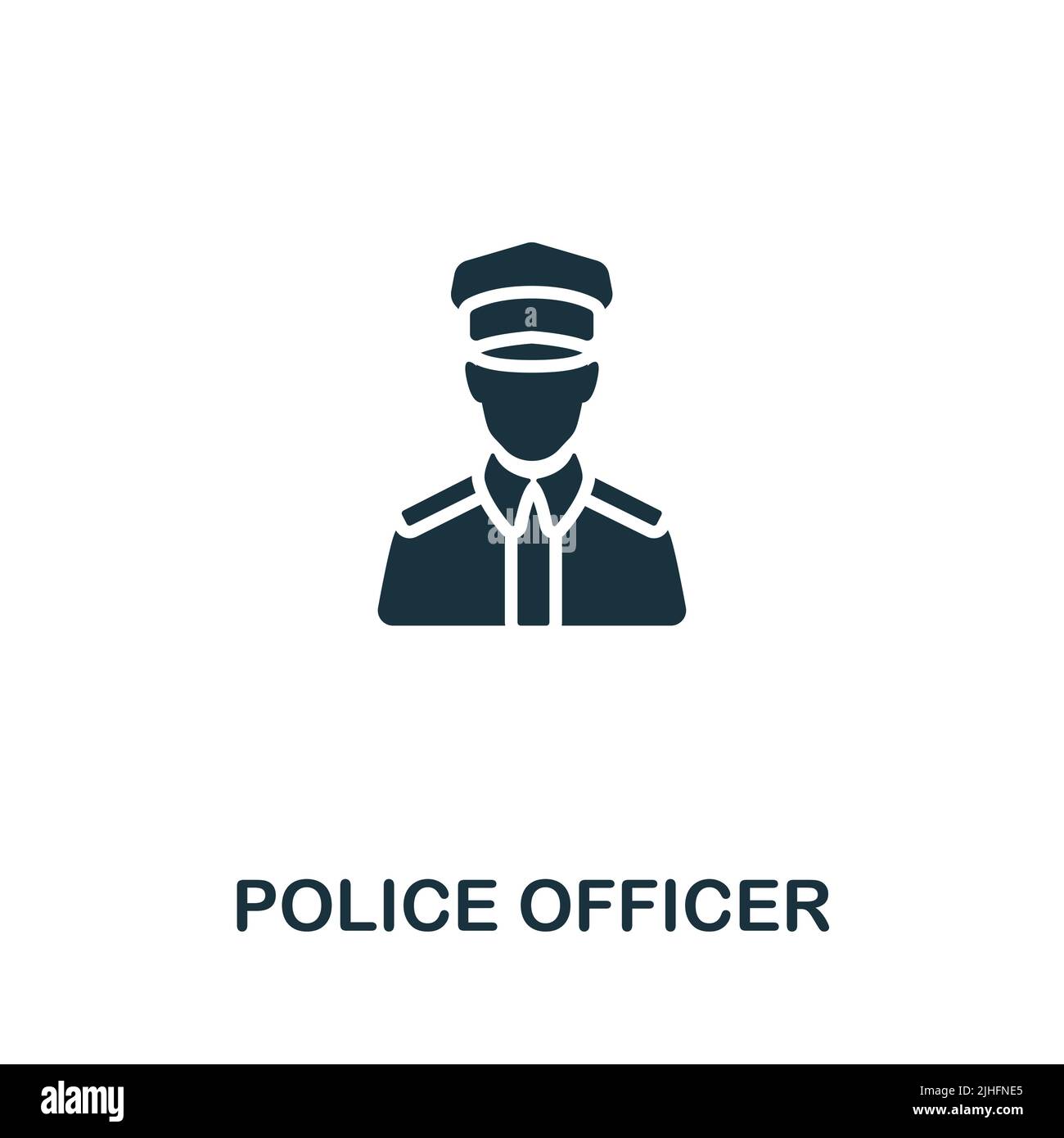 Police Officer icon. Monochrome simple line Crime icon for templates ...