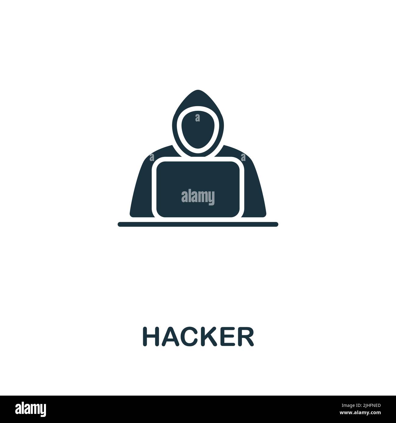 Hacker icon. Monochrome simple line Crime icon for templates, web ...