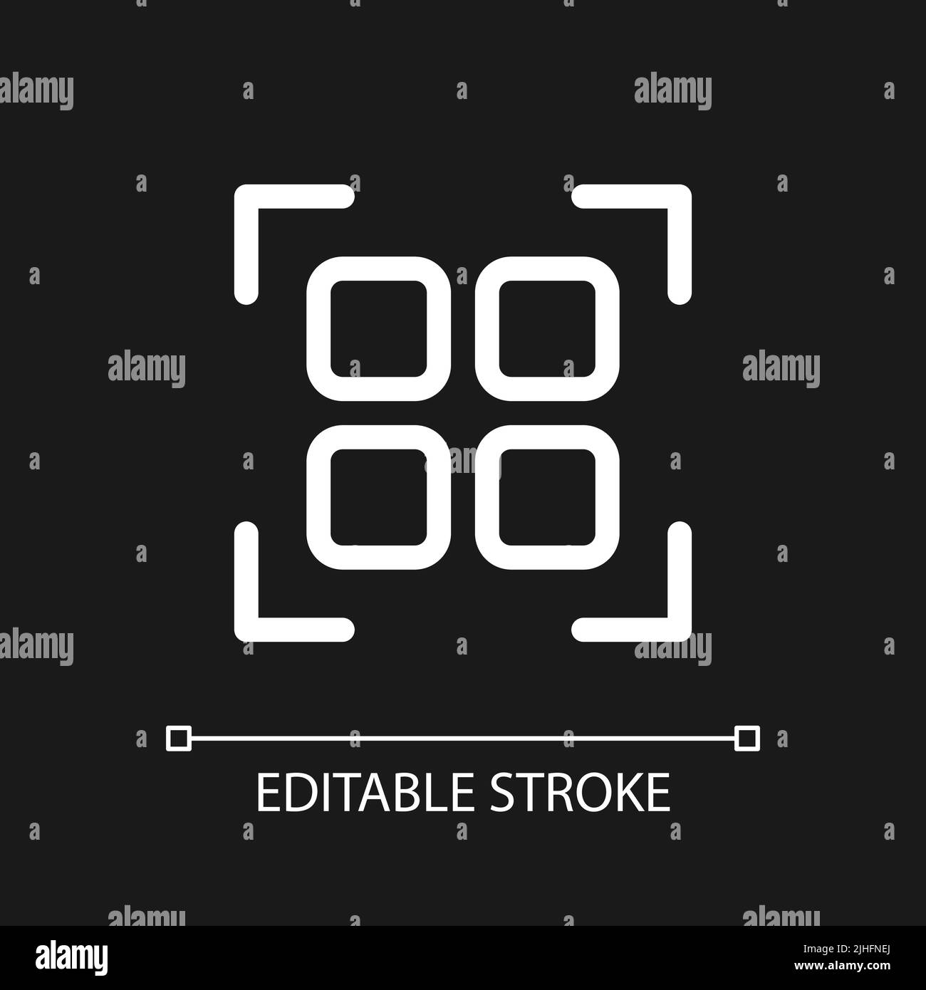 Scan qr code pixel perfect white linear ui icon for dark theme Stock Vector Image & Art - Alamy