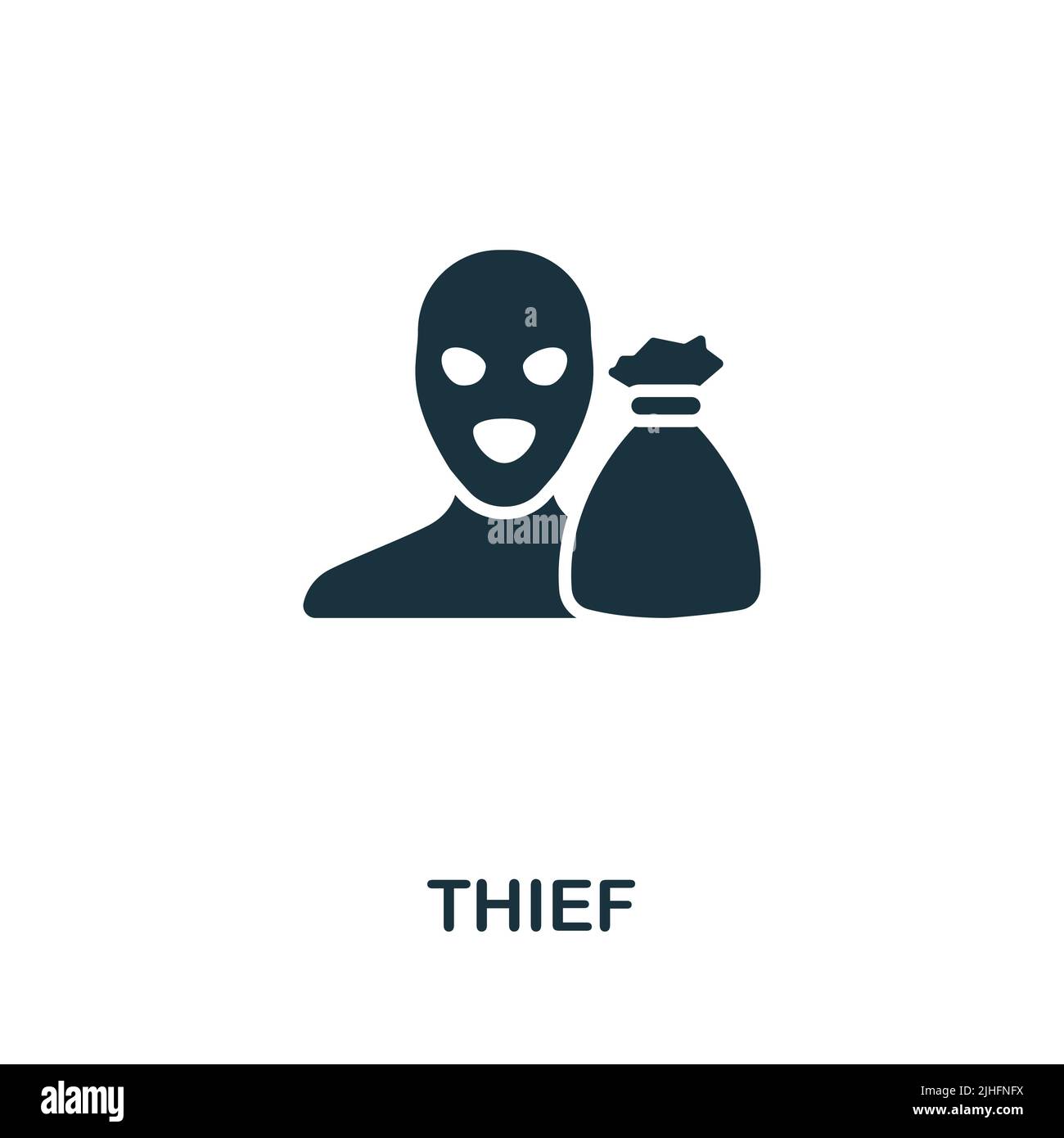 Thief icon. Monochrome simple line Crime icon for templates, web design ...
