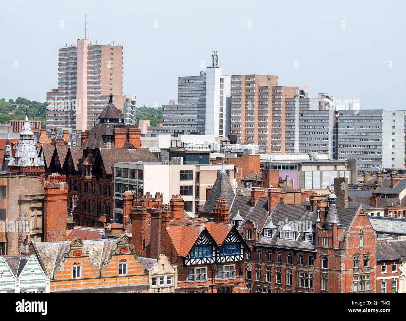 View North from the roof of the Pearl Assurance Building in Nottingham ...