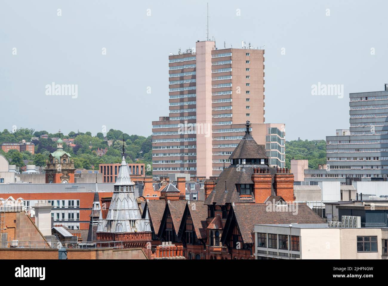 View North from the roof of the Pearl Assurance Building in Nottingham ...