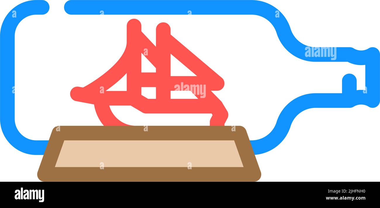 assembling boats in bottles color icon vector illustration Stock Vector ...