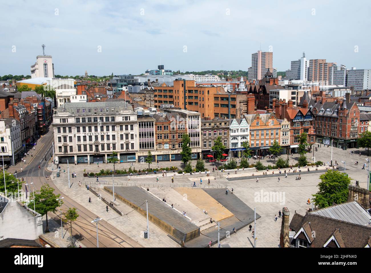 Aerial view of Market Square from the rooftop of the Pearl Assurance ...