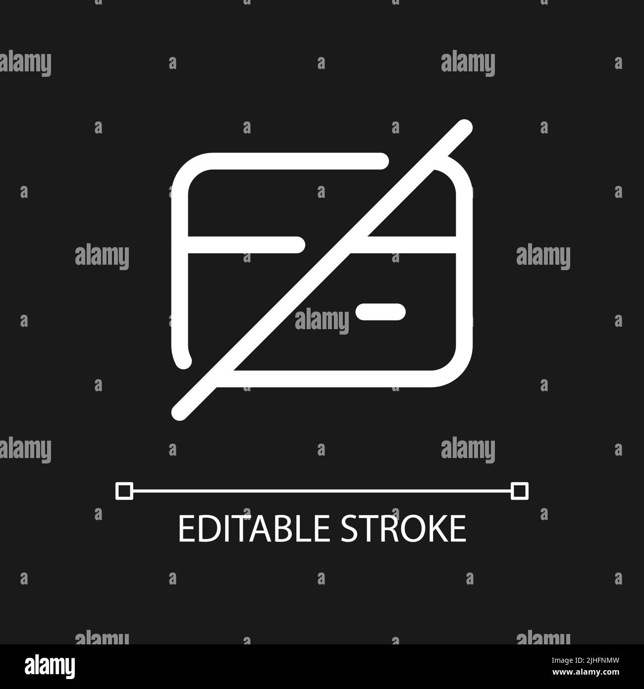 Declined payment pixel perfect white linear ui icon for dark theme Stock Vector Image & Art - Alamy