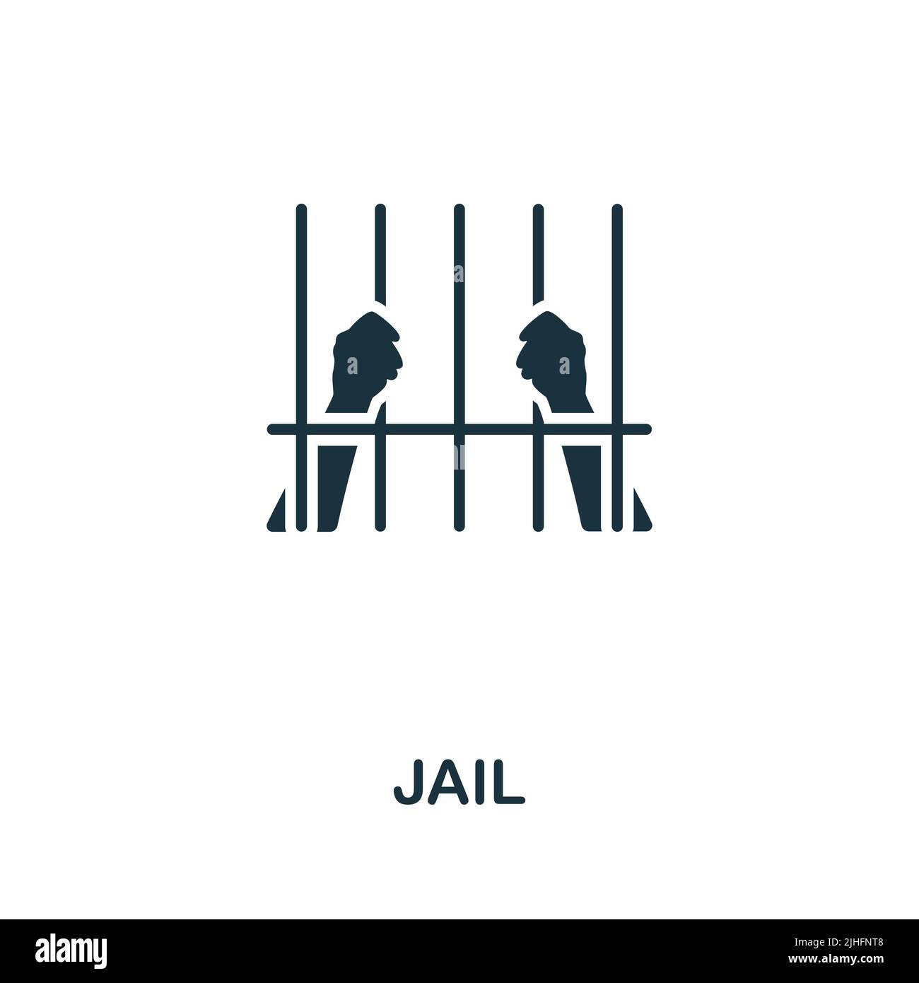Jail icon. Monochrome simple line Crime icon for templates, web design ...