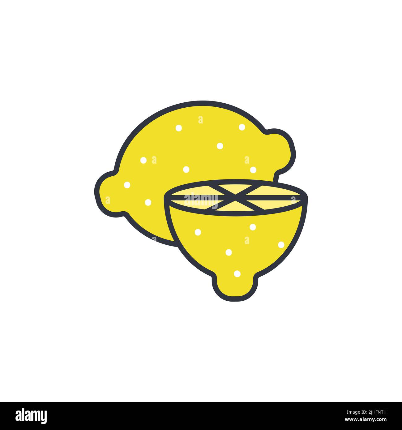 Lemon half color line Stock Vector Images - Alamy