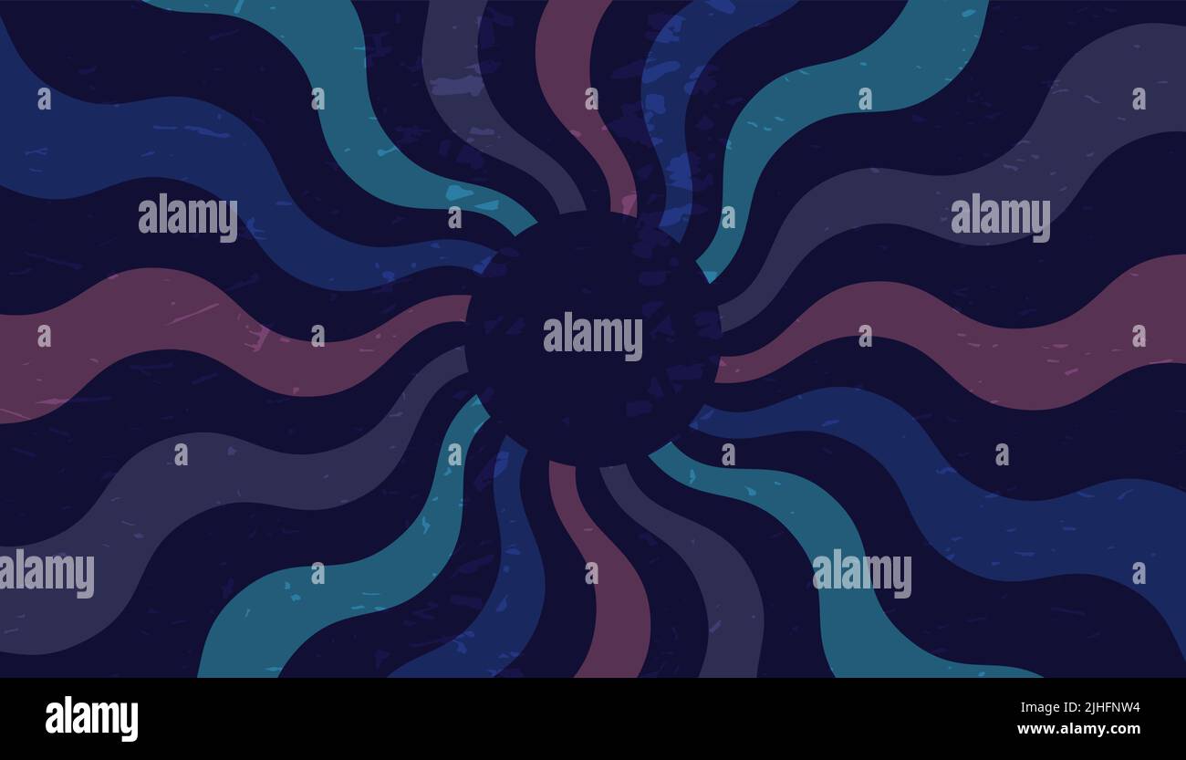 Retro banner with sun and rays in style of 70s. Sunburst, sunrise ...