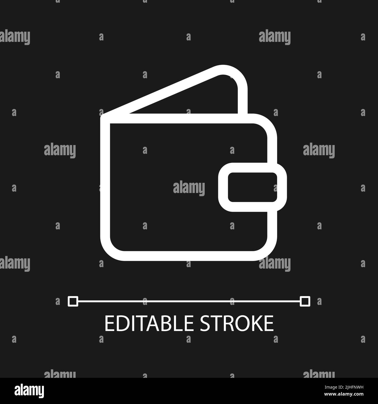 Open wallet pixel perfect white linear ui icon for dark theme Stock Vector Image & Art - Alamy