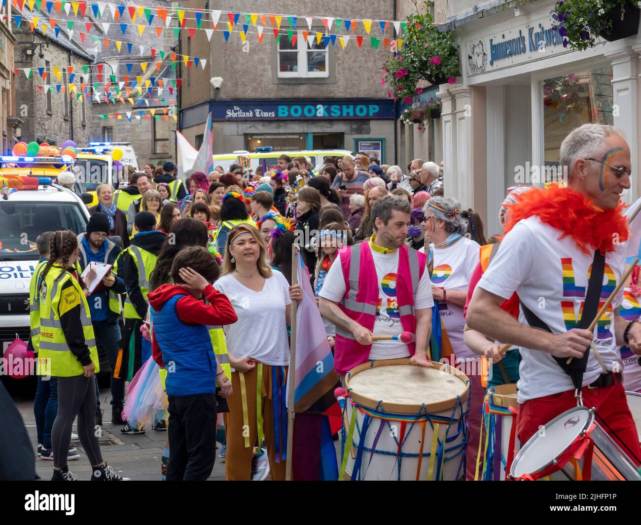 The first Shetland Pride march in Lerwick, Shetland, Scotland, UK Stock ...