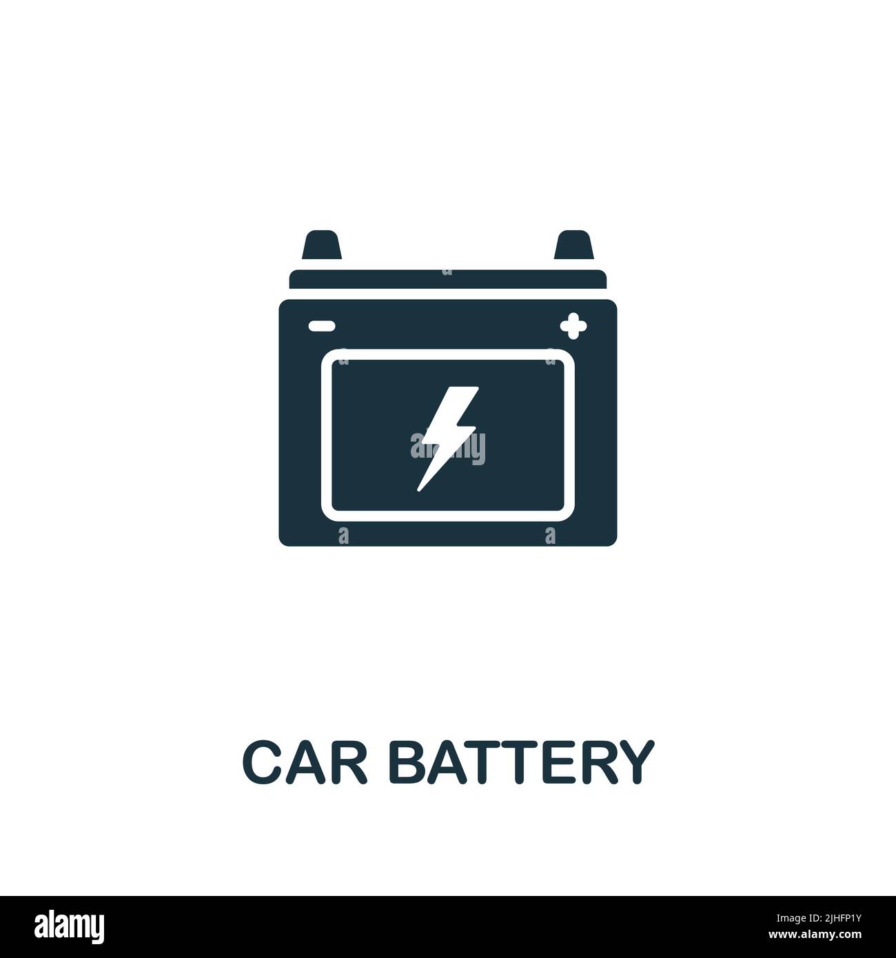 Car Battery icon. Monochrome simple line Car Service icon for templates ...