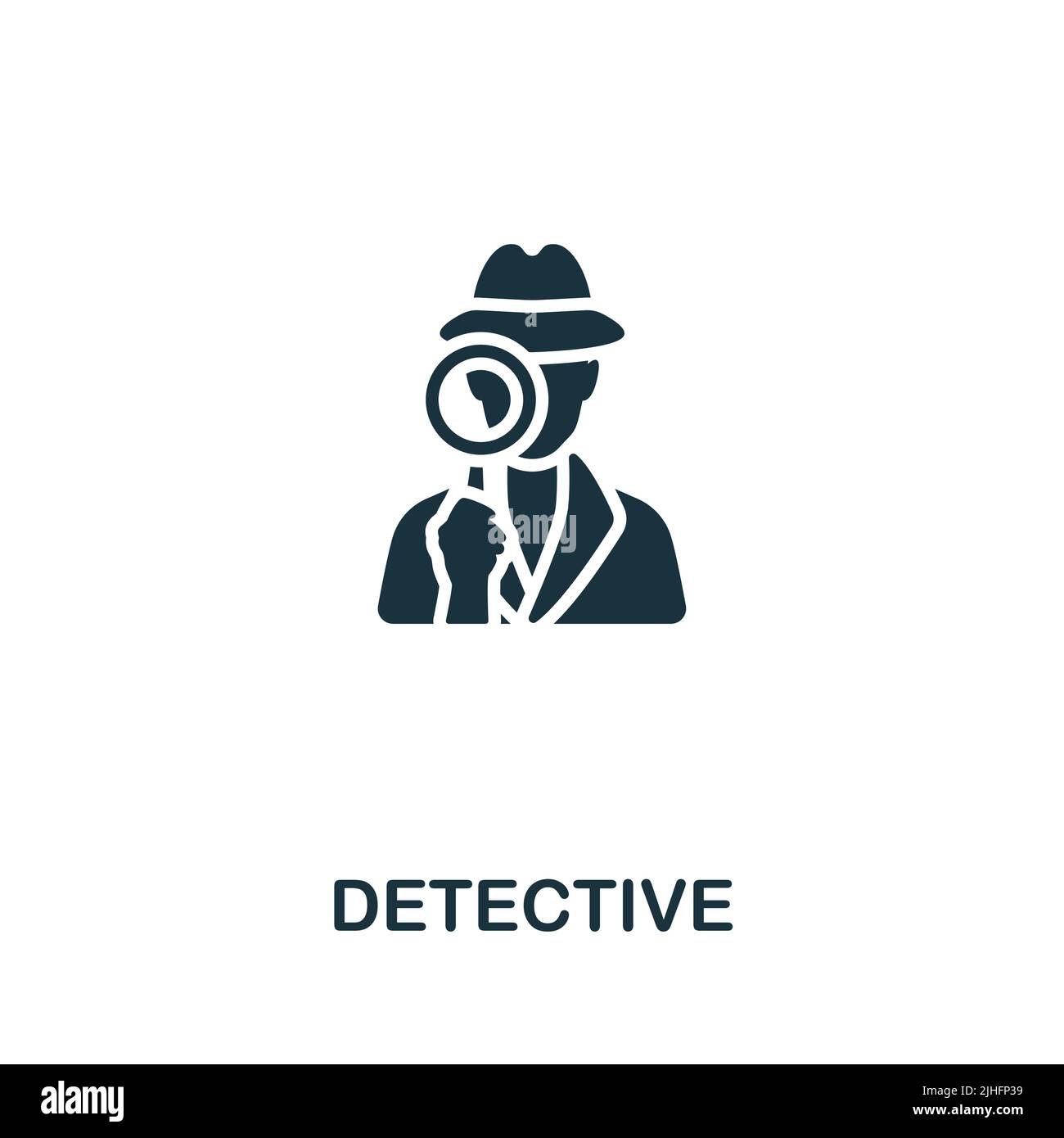 Detective icon. Monochrome simple line Crime icon for templates, web ...
