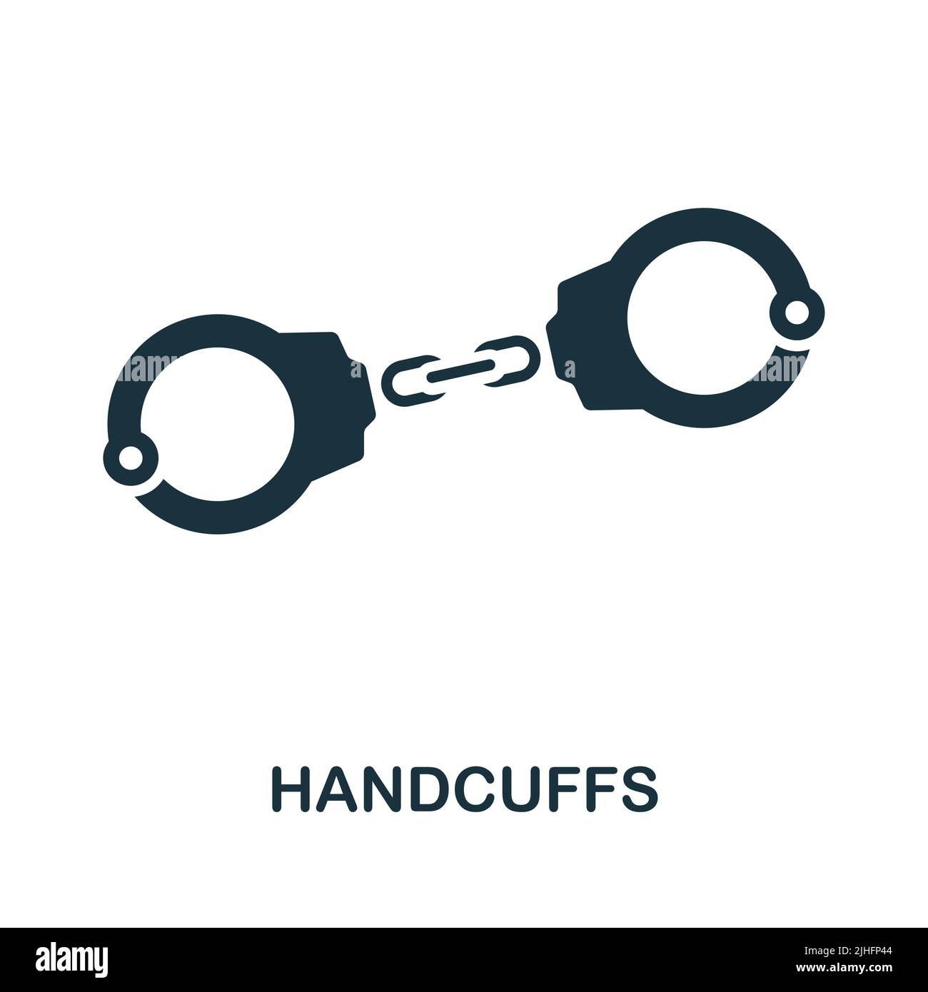 Handcuffs icon. Monochrome simple line Crime icon for templates, web ...