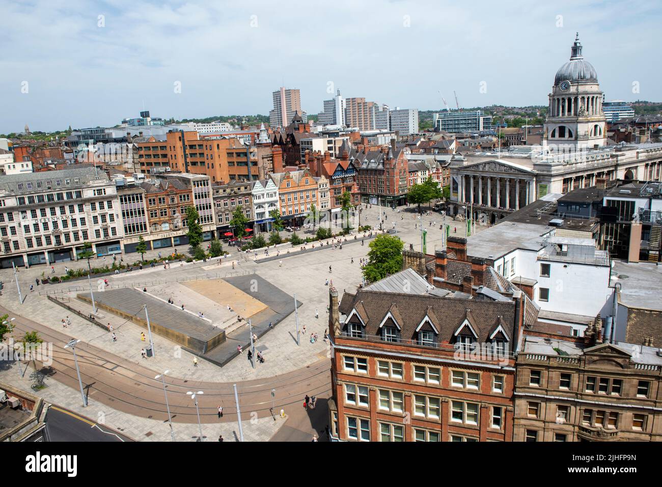 Aerial view of Market Square from the rooftop of the Pearl Assurance ...