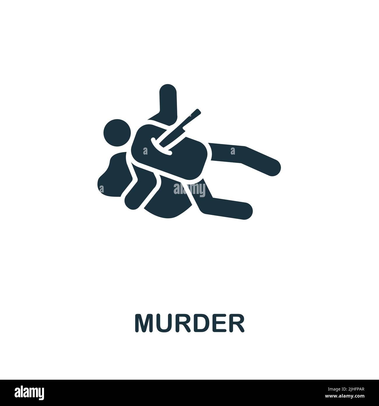 Murder icon. Monochrome simple line Crime icon for templates, web ...