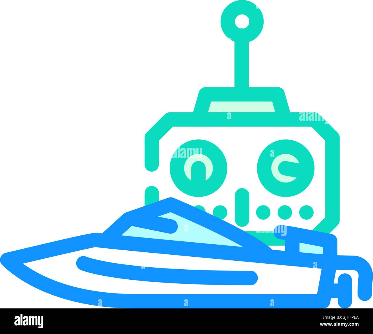remote control boat racing color icon vector illustration Stock Vector ...