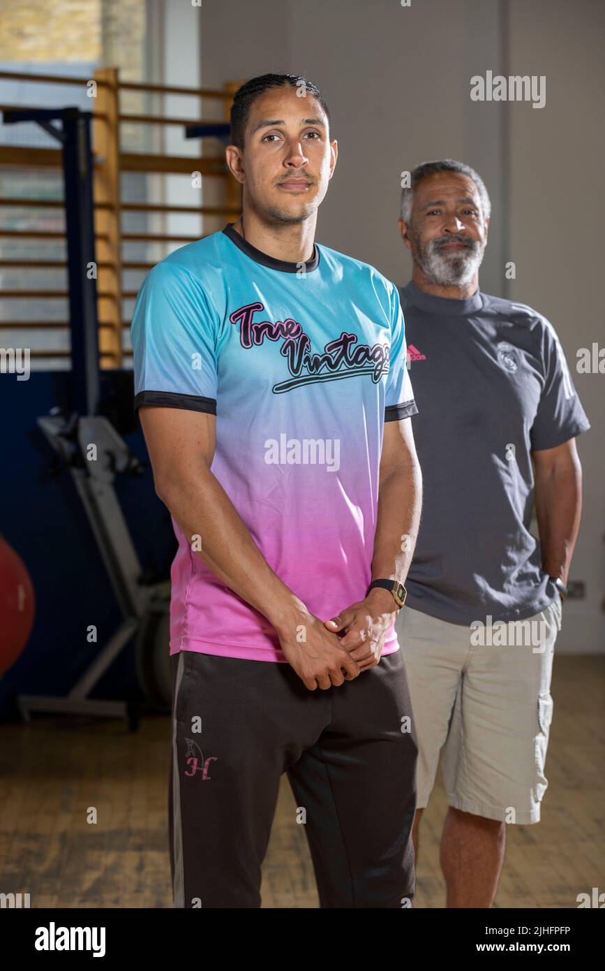 Daley Thompson, British former decathlete and his son Elliot ...