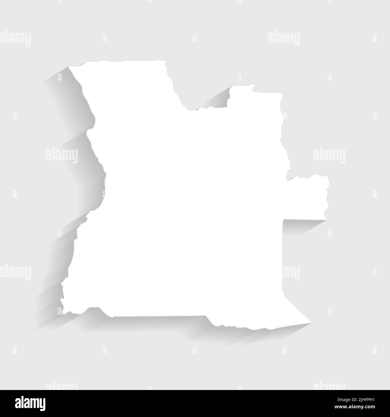 Simple white Angola map on gray background, vector, illustration, eps ...
