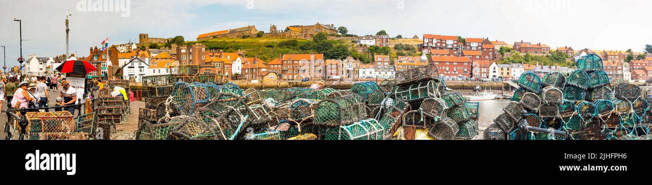 Panoramic View of Whitby Harbour Stock Photo - Alamy