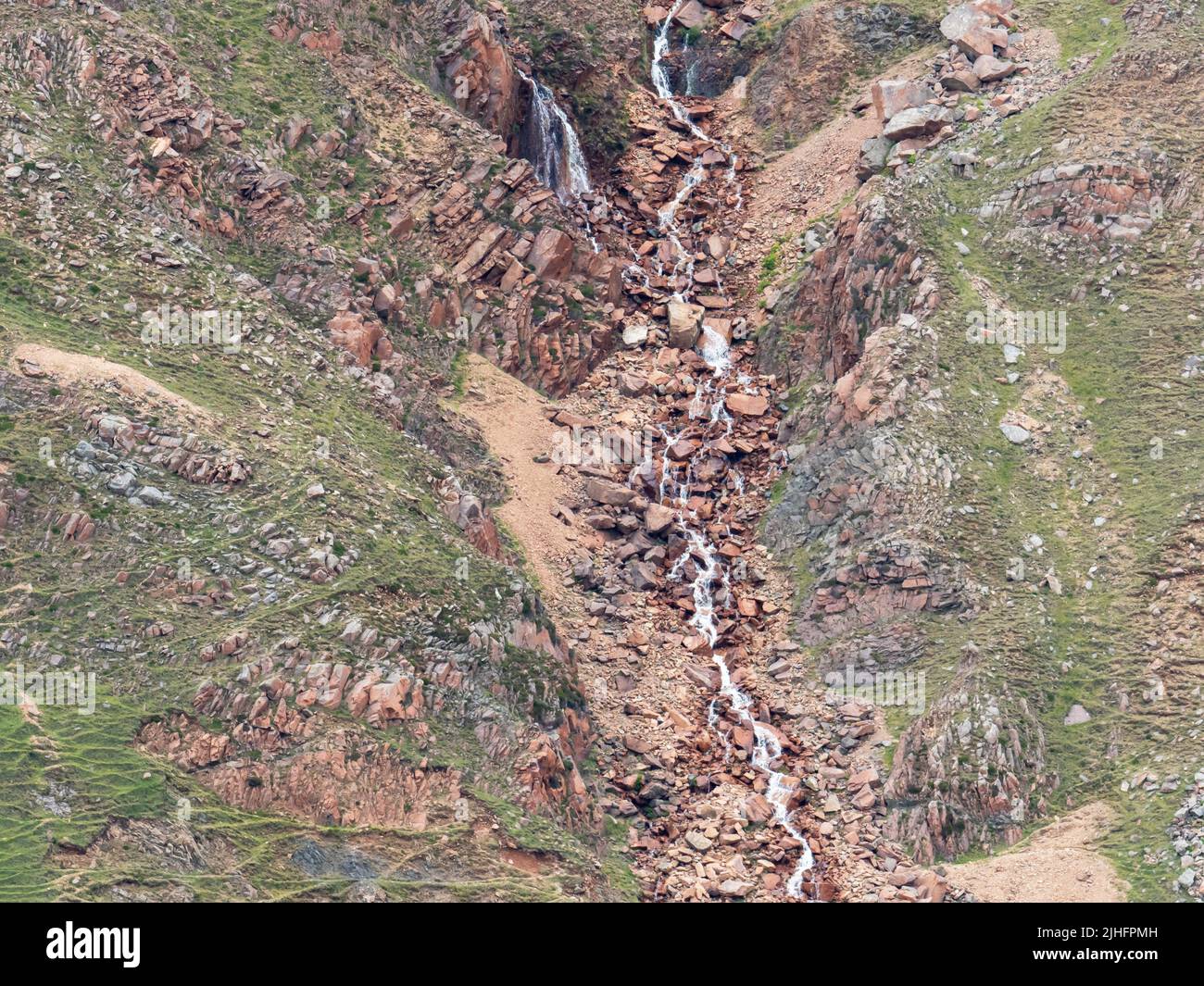 A waterfall on Ronas Hill above Ronas Voe, shetland, Scotland, UK Stock ...
