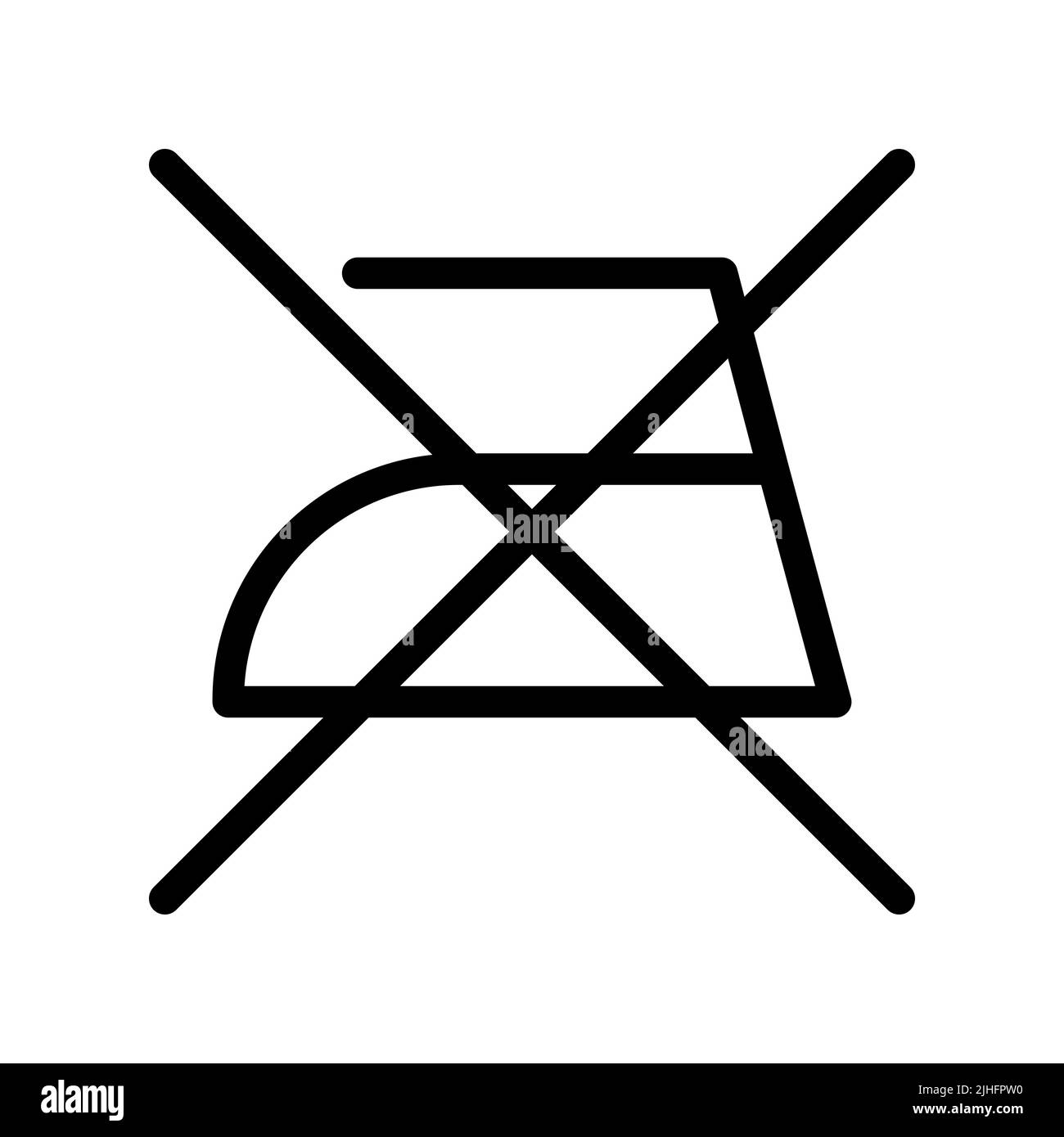 Iron icon. Do not iron. Steam iron linear icon. No ironing. Vector ...