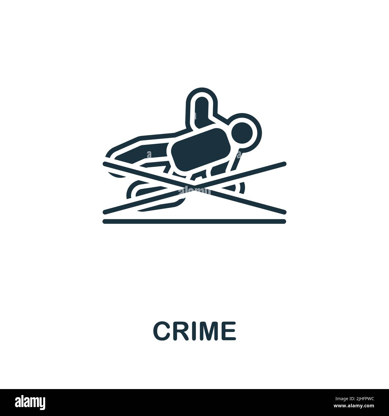 Crime icon. Monochrome simple line Crime icon for templates, web design ...
