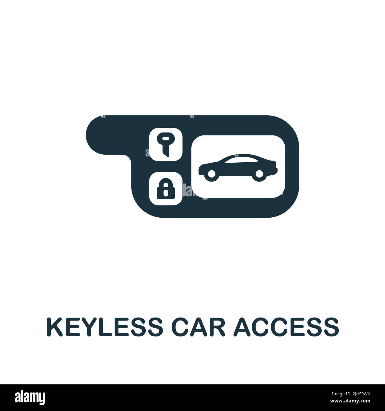 Keyless Car Access icon. Monochrome simple line Car Service icon for ...