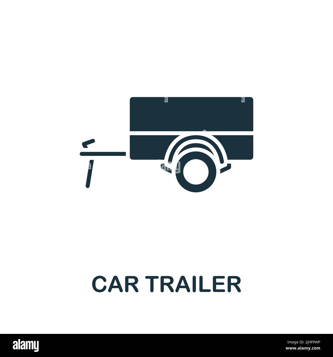 Car Trailer icon. Monochrome simple line Car Service icon for templates ...