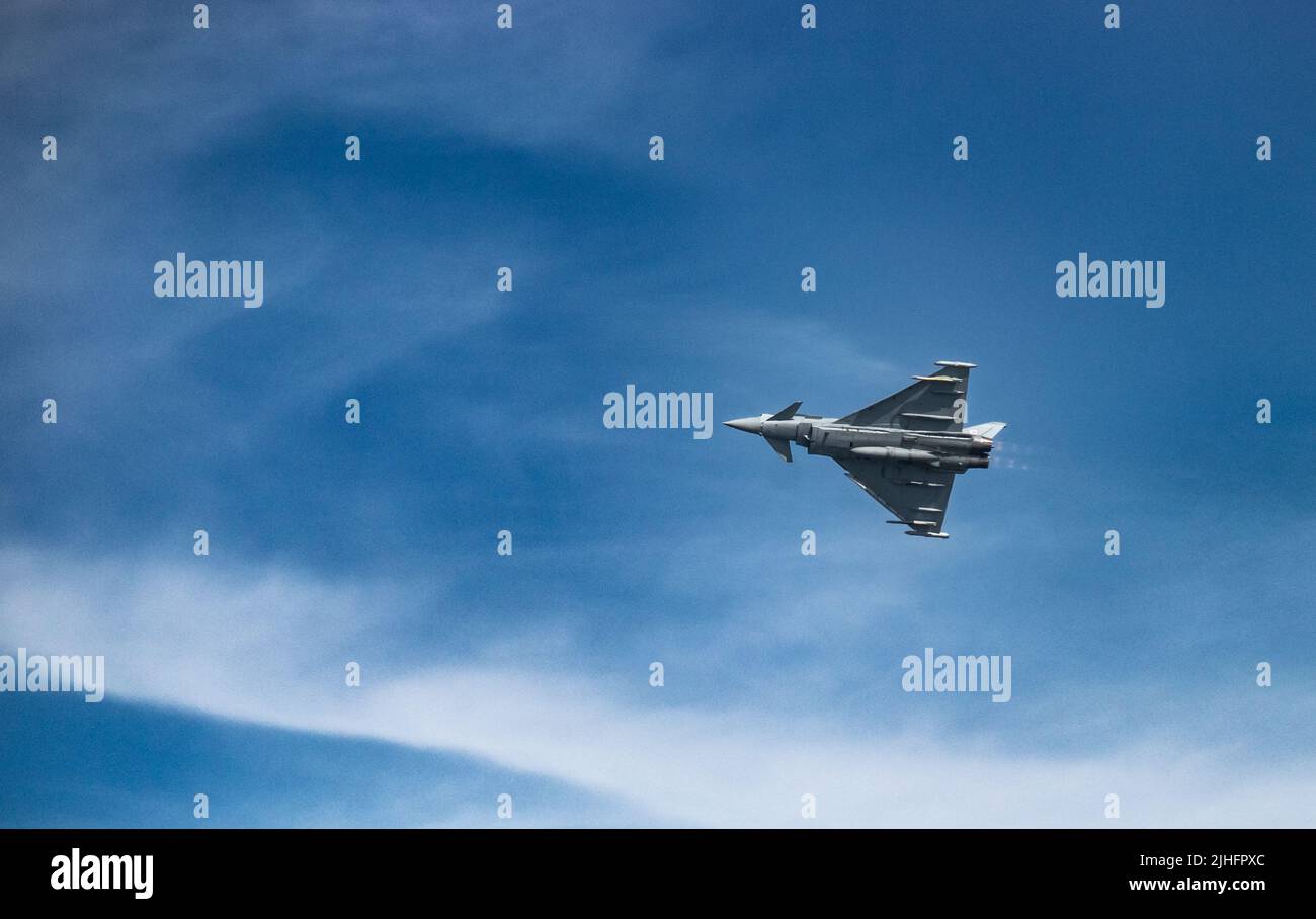RAF Typhoon flying over Scarborough Armed forces day June 25th 2022 ...