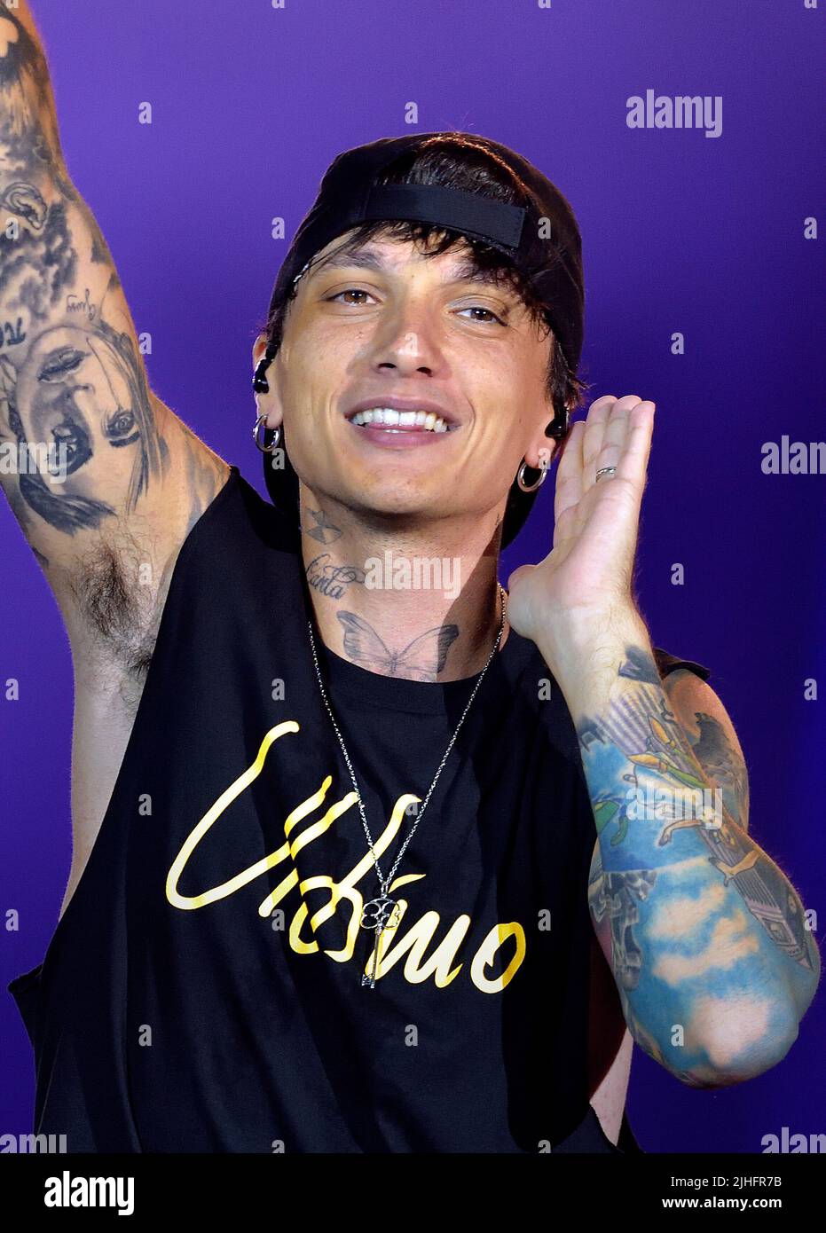 Rome, Italy. 17th July, 2022. The Italian singer Ultimo, pseudonym of ...