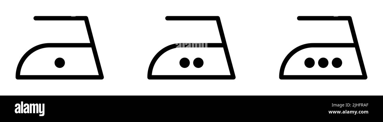 Iron icon. Steam iron linear icon. Iron at various temperatures. Vector ...