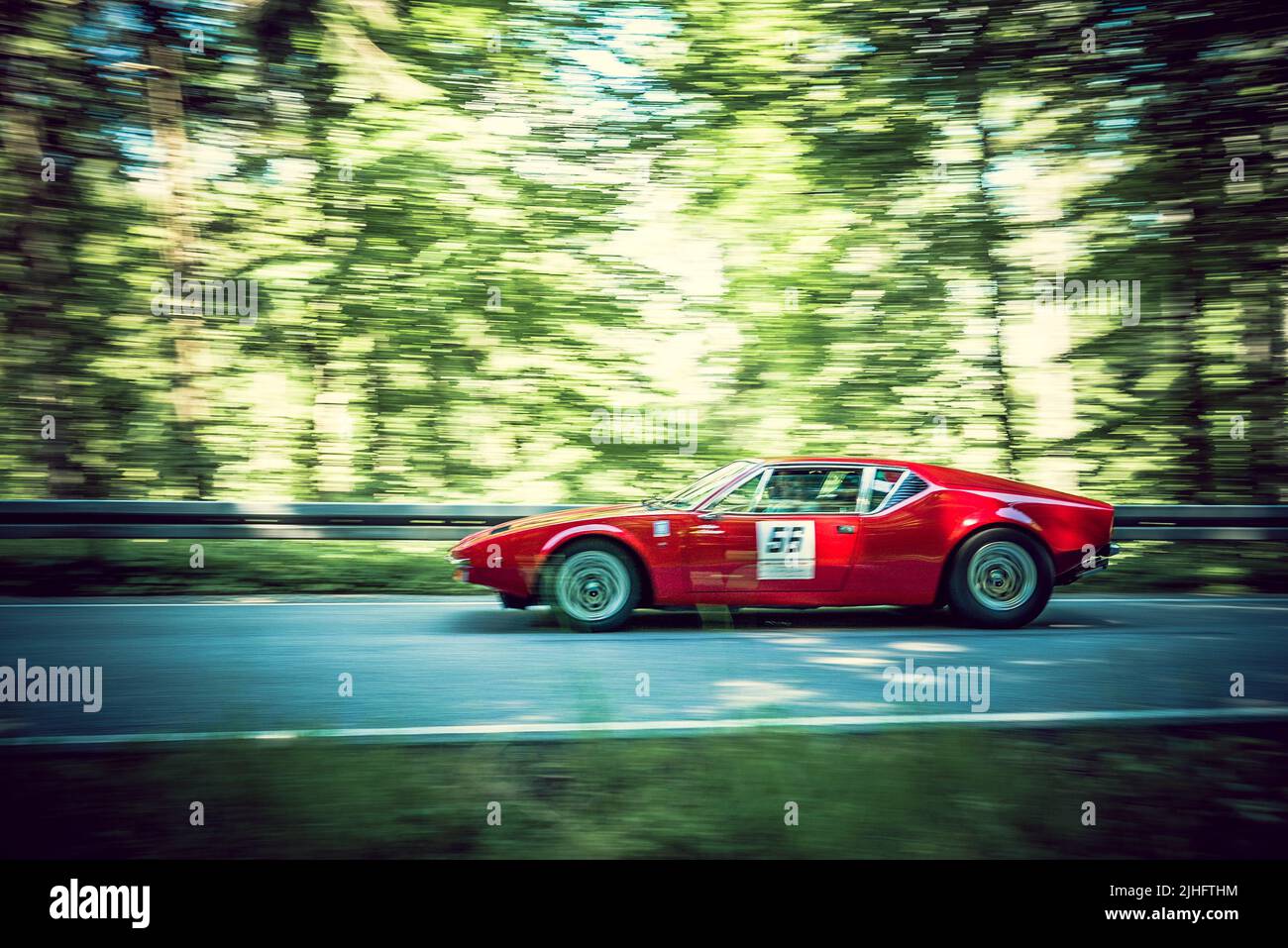 Classic Car on Bavarian Road Stock Photo - Alamy